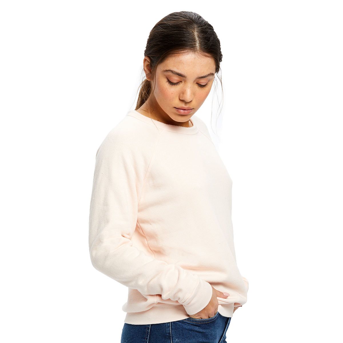 Promotional Ladies' raglan pullover long sleeve crewneck sweatshirt ...