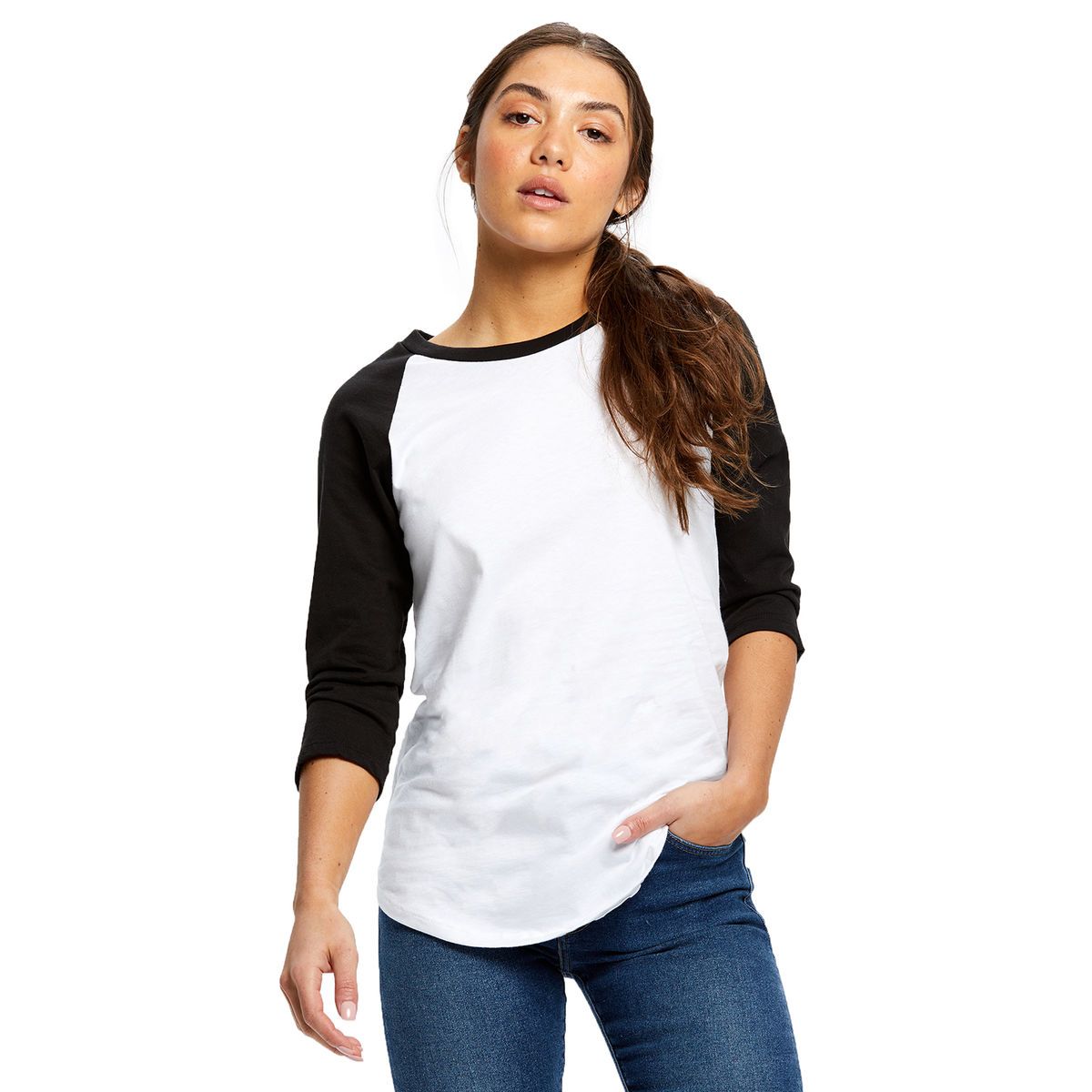 Ladies' 4.3 oz., 34-Sleeve Baseball Raglan | Corporate Specialties