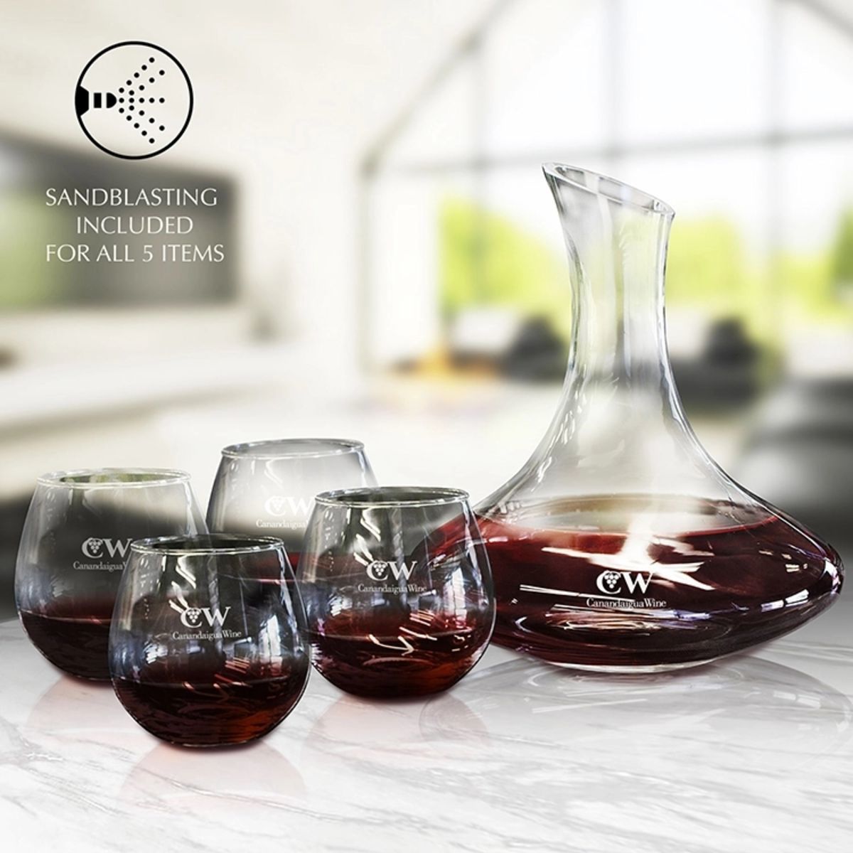 Promotional 5 pc wine decanter set Personalized With Your Custom Logo