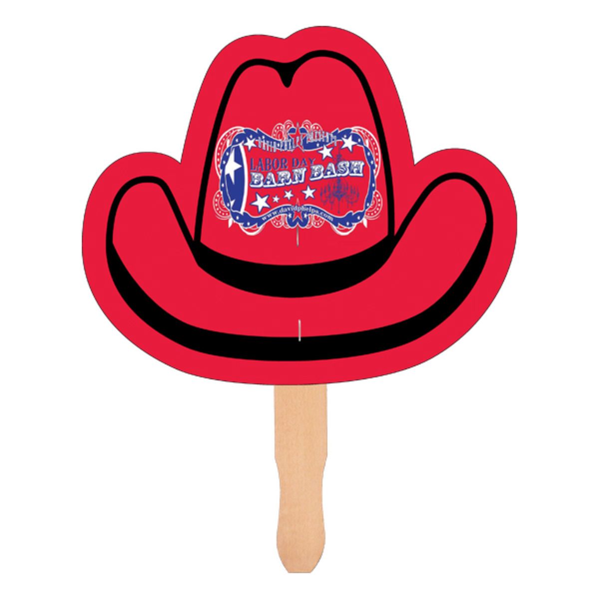 Cowboy hat shape hand fan, full color digital | Corporate Specialties