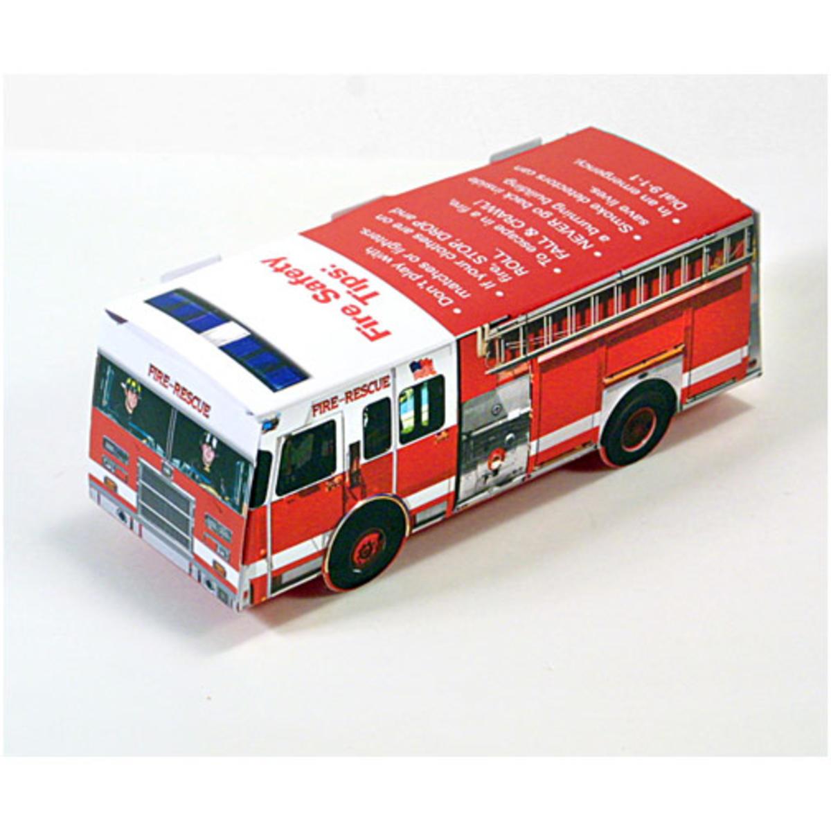 Promotional Foldable die-cut fire truck,full color digital Personalized ...