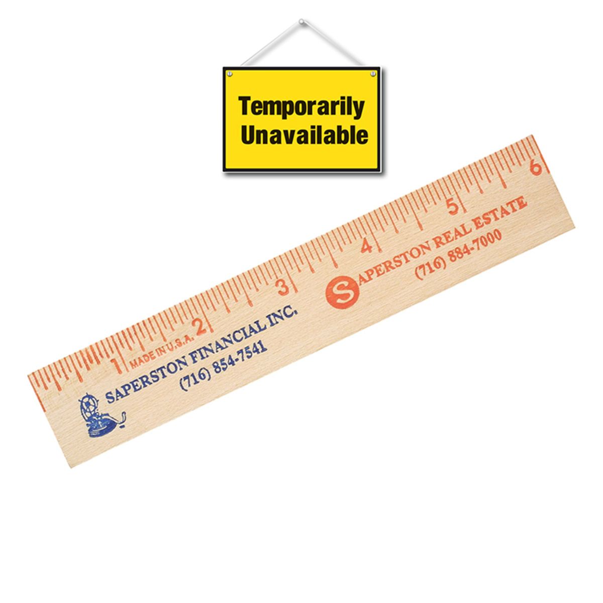 6" Natural Finish Flat Wood Ruler | Corporate Specialties