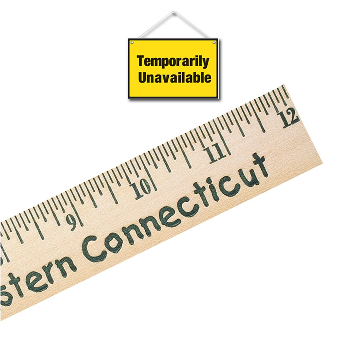 12" natural finish wood ruler - english scale | Corporate Specialties