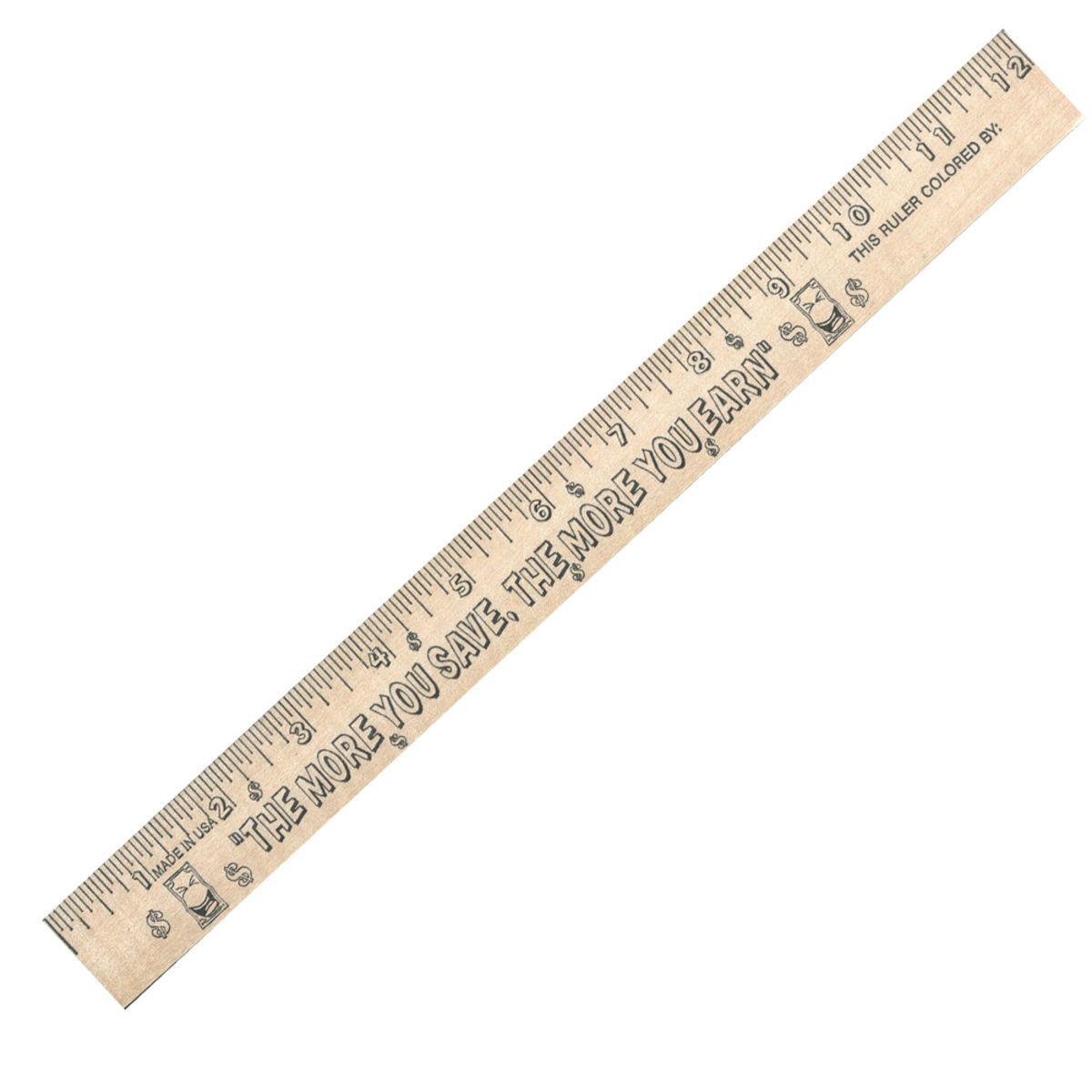 Promotional Saveearn u color rulers - natural wood finish Personalized ...