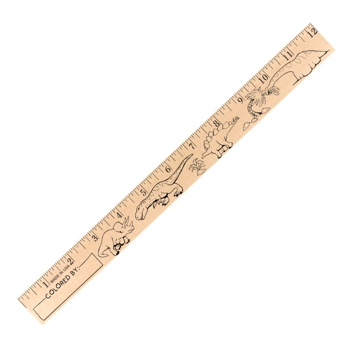 Dinosaurs u color rulers - natural wood finish | Corporate Specialties