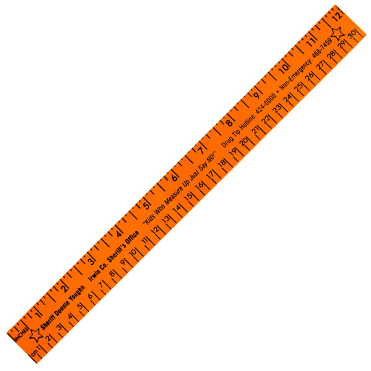12 fluorescent wood ruler - english metric scale | Corporate Specialties