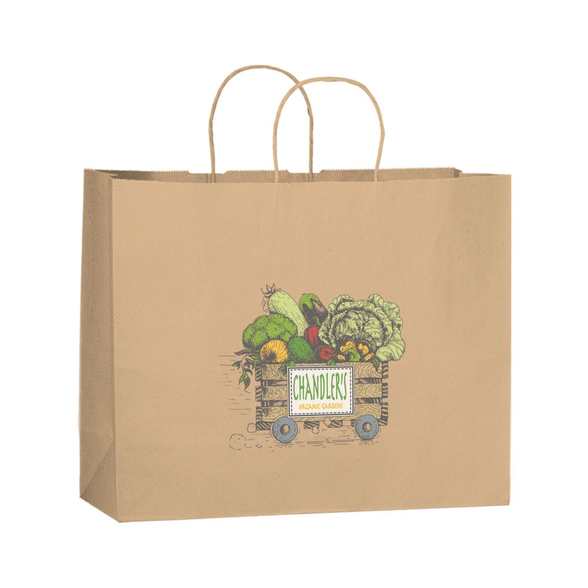 Natural Kraft Paper Shopper with Twisted Paper Handles | Coggins Promo