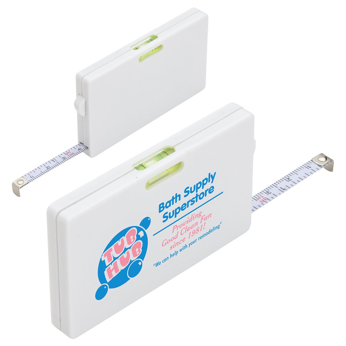 Tape measure card with level indicator | Corporate Specialties