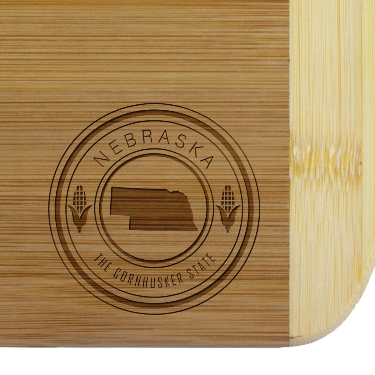 Nebraska state stamp 2-tone 11 cutting board | Corporate Specialties