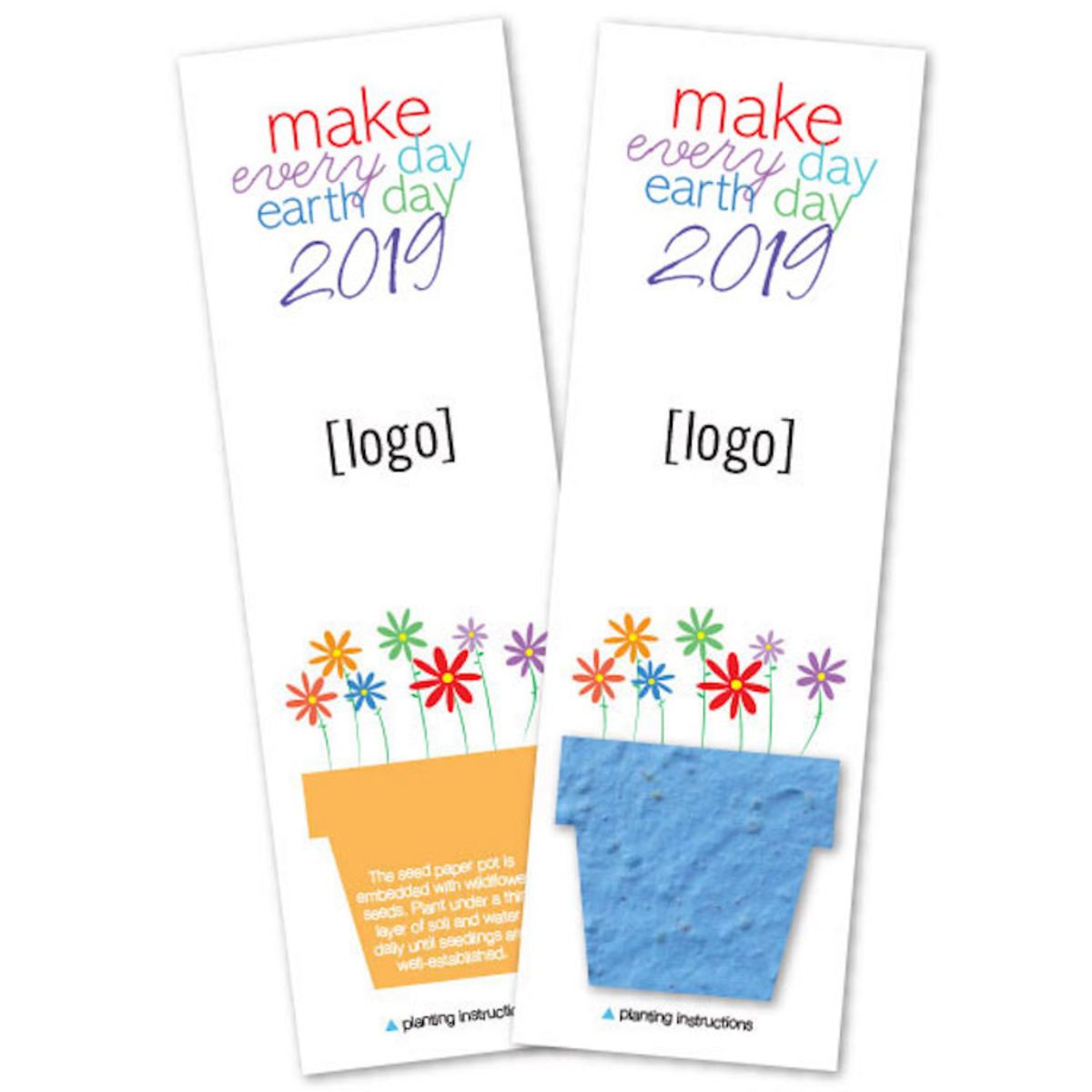 Custom Seed paper shape bookmark, small Personalized With Your Logo