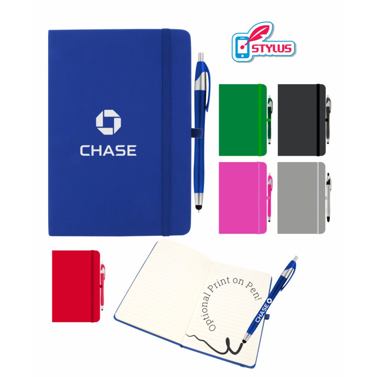 Union printed, - royal - eco journal with stylus pen | Corporate ...