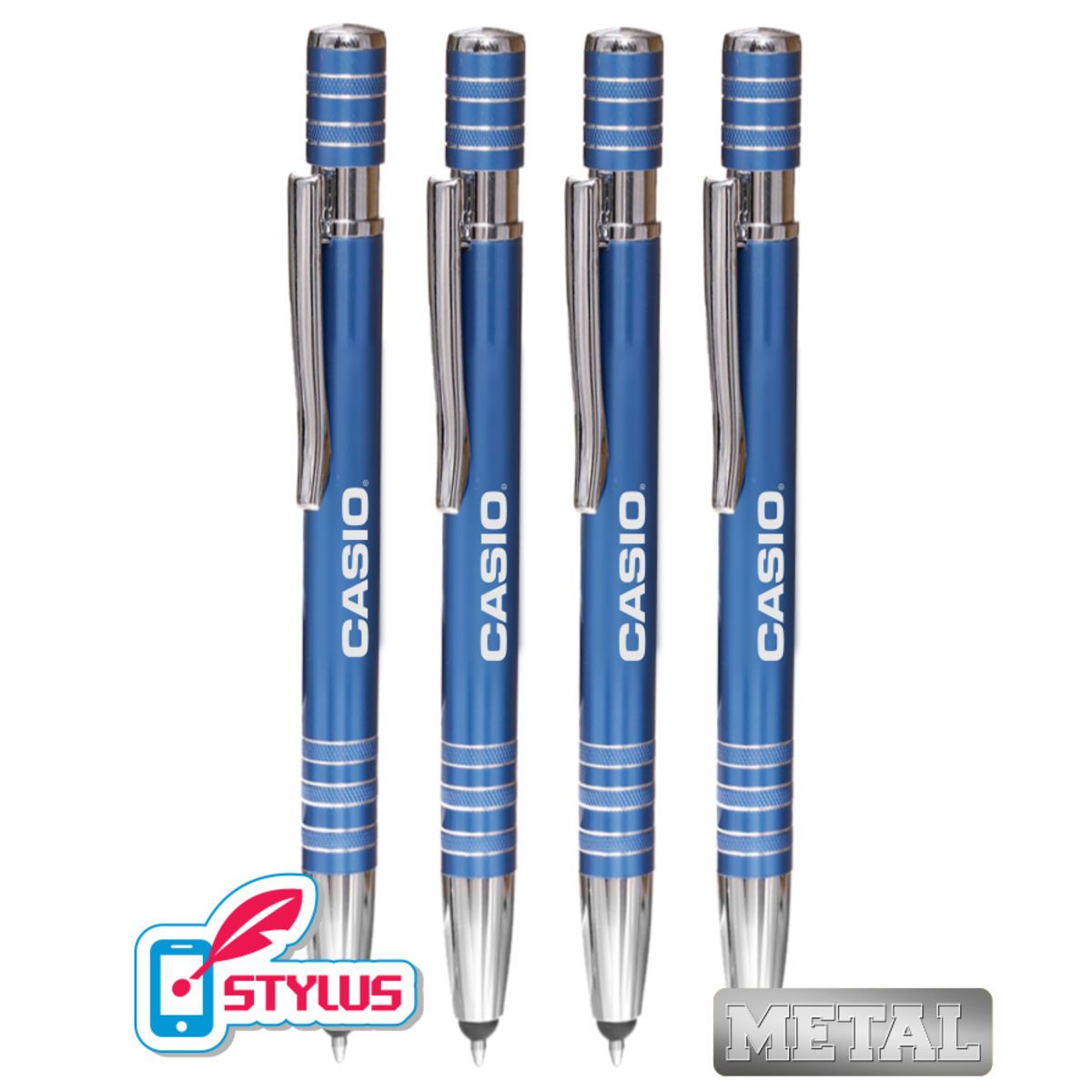 Union printed, promotional marvelous metal stylus clicker pen ...