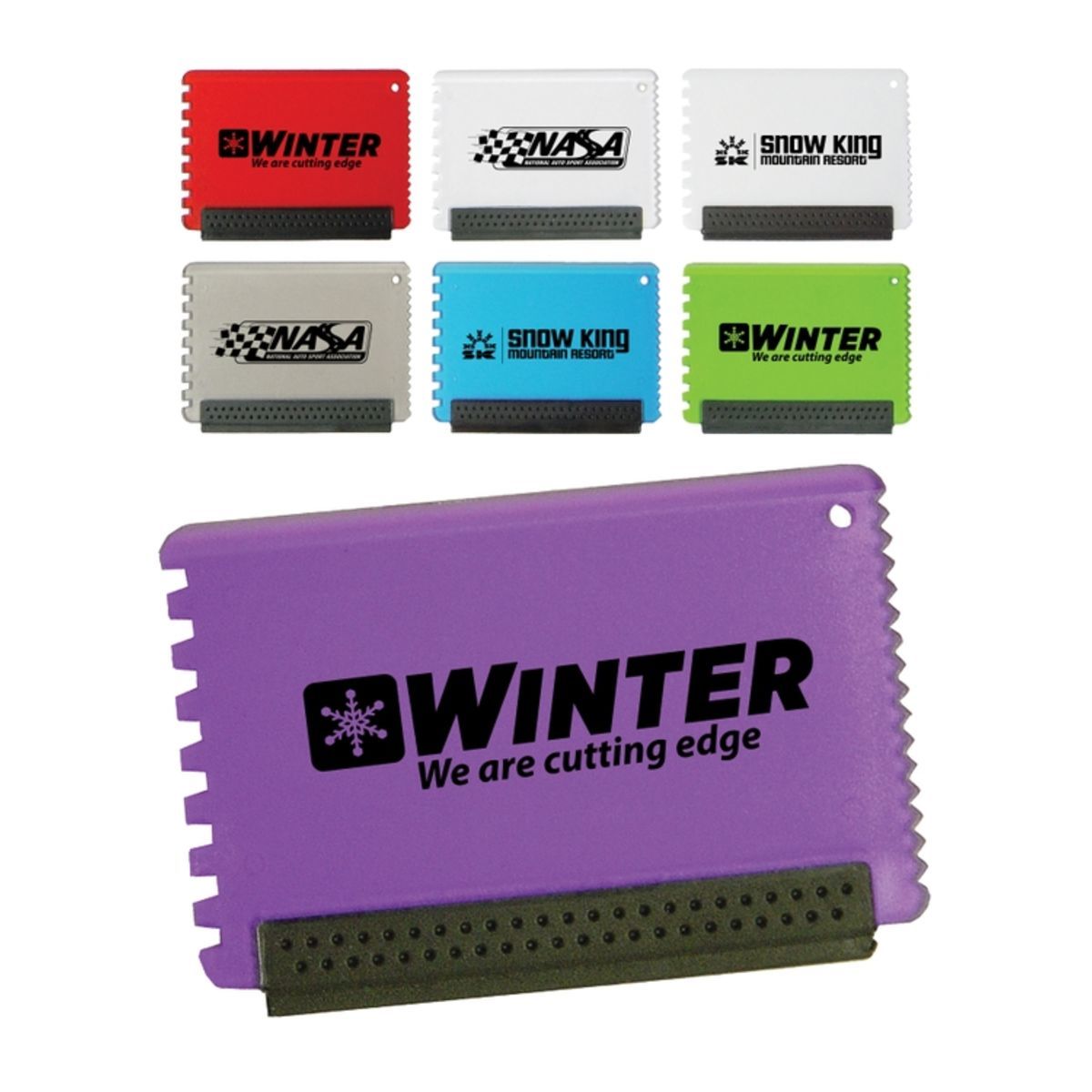 Rubber edged ice scraper mini. | Coggins Promo