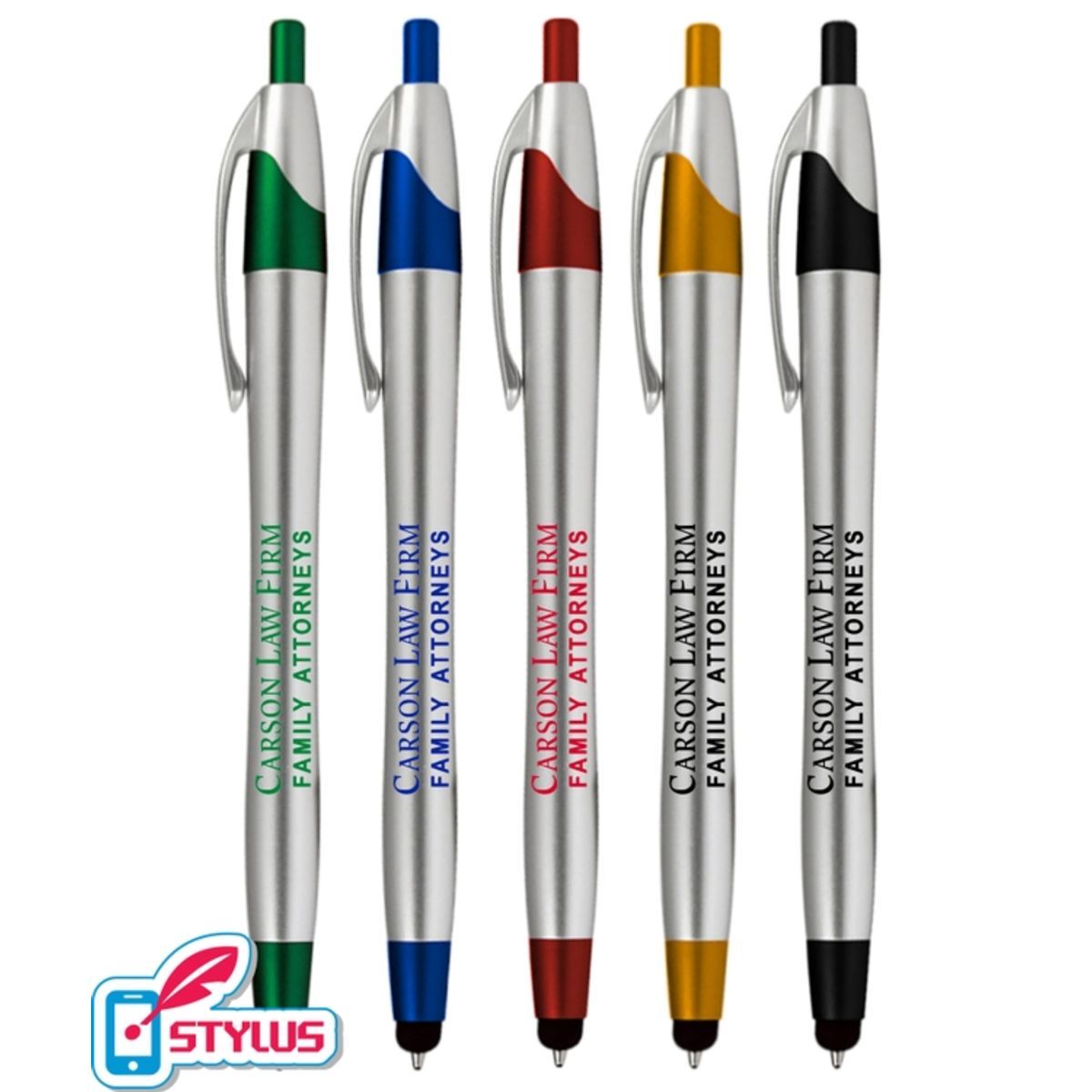 Elegant silver stylus click pen | Corporate Specialties