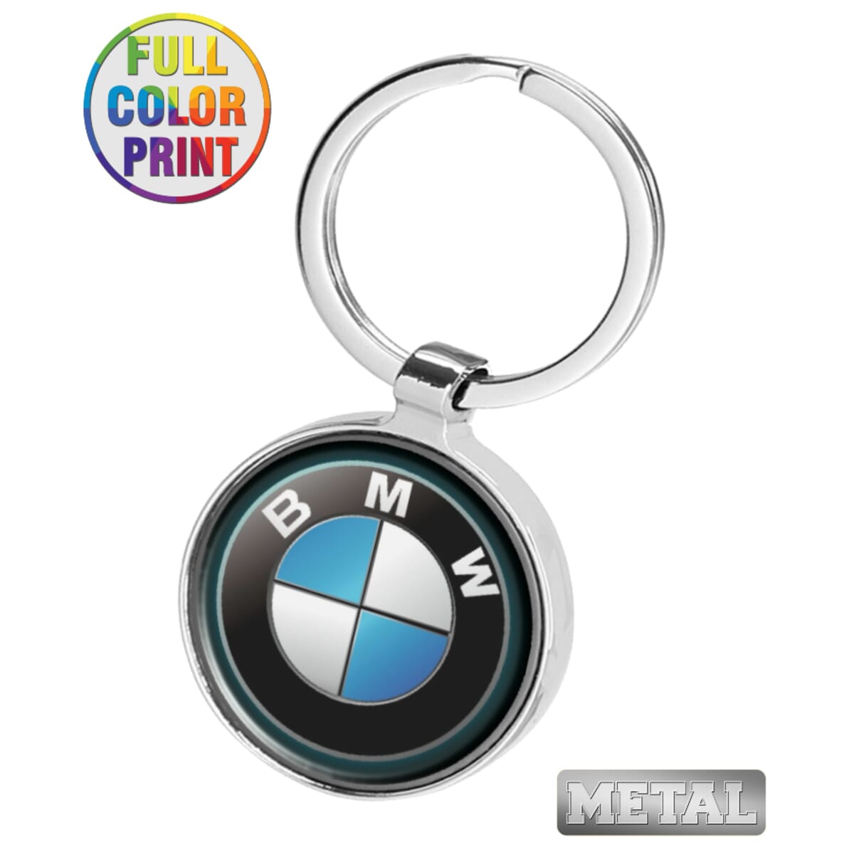 Round Shaped Metal Keychain-Full Color Dome | Sprinkled With Pink