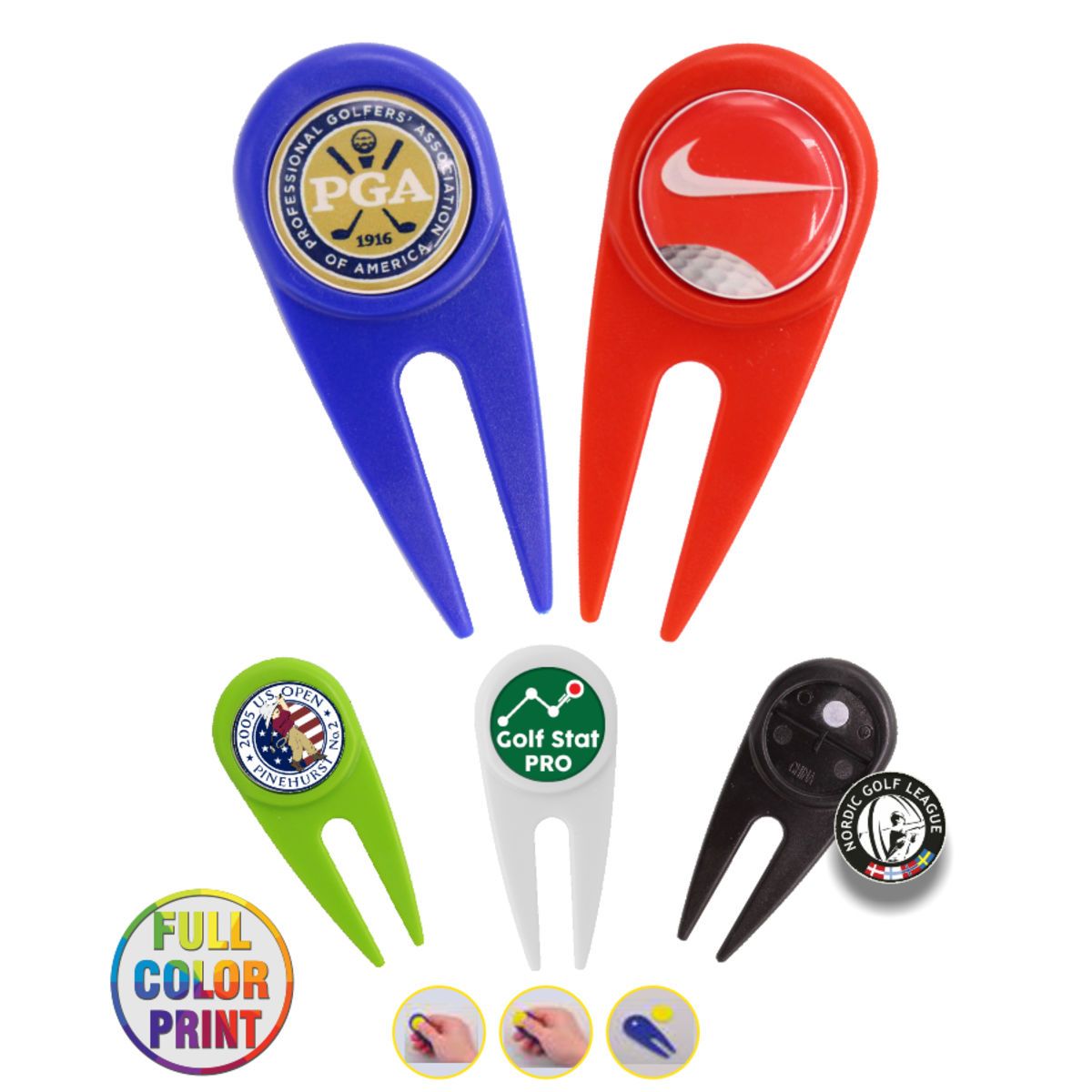 Golf divot tool w metal ball marker -full color | Perfect Imprints