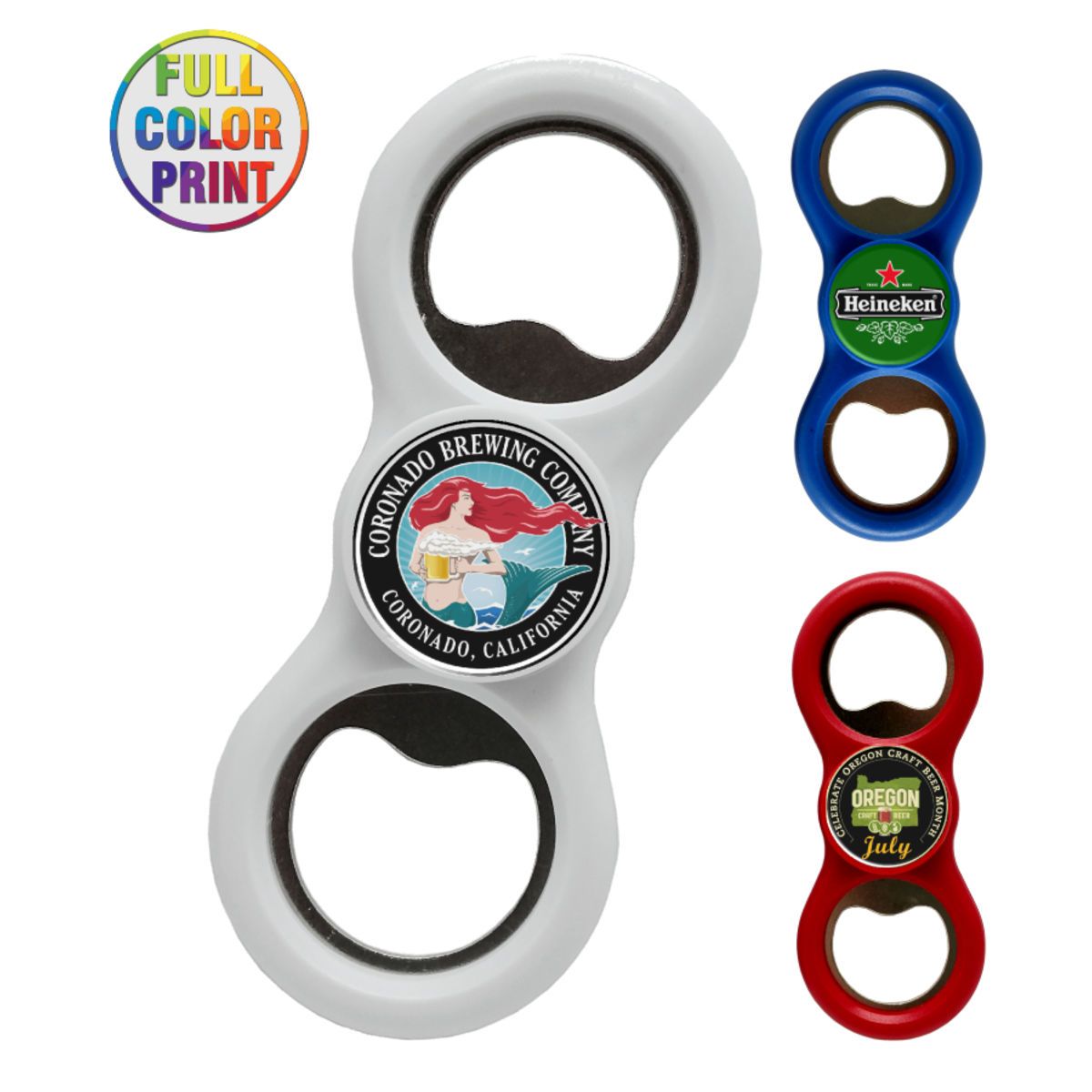 Bottle opener fidget spinner - full color | Corporate Specialties