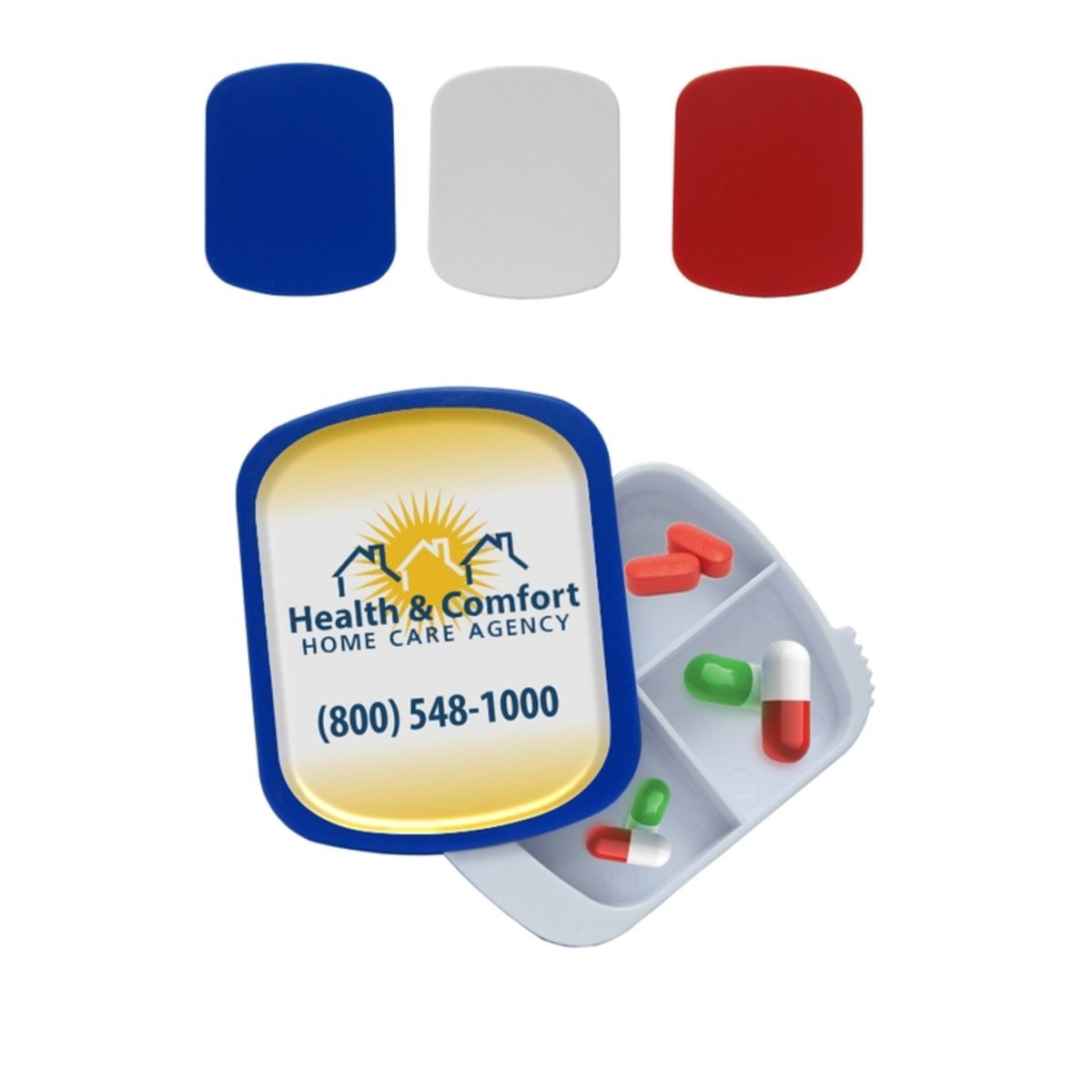 4 compartment pill box - full color | Corporate Specialties