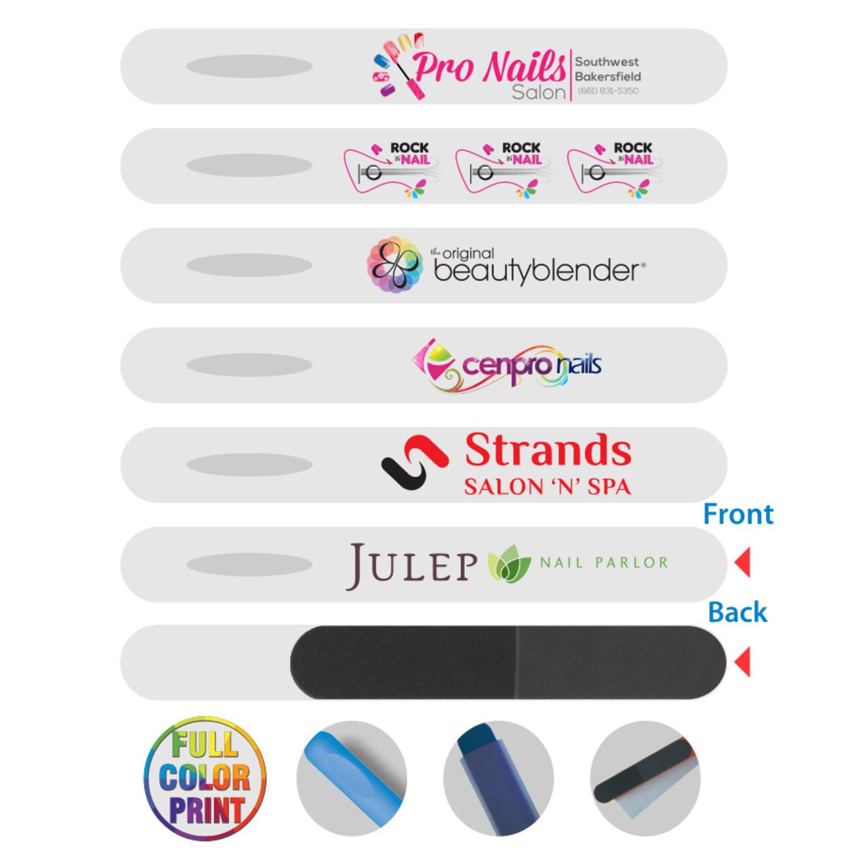 Full color nail file manicure set w clear storage sleeve | SWAGBOX.COM