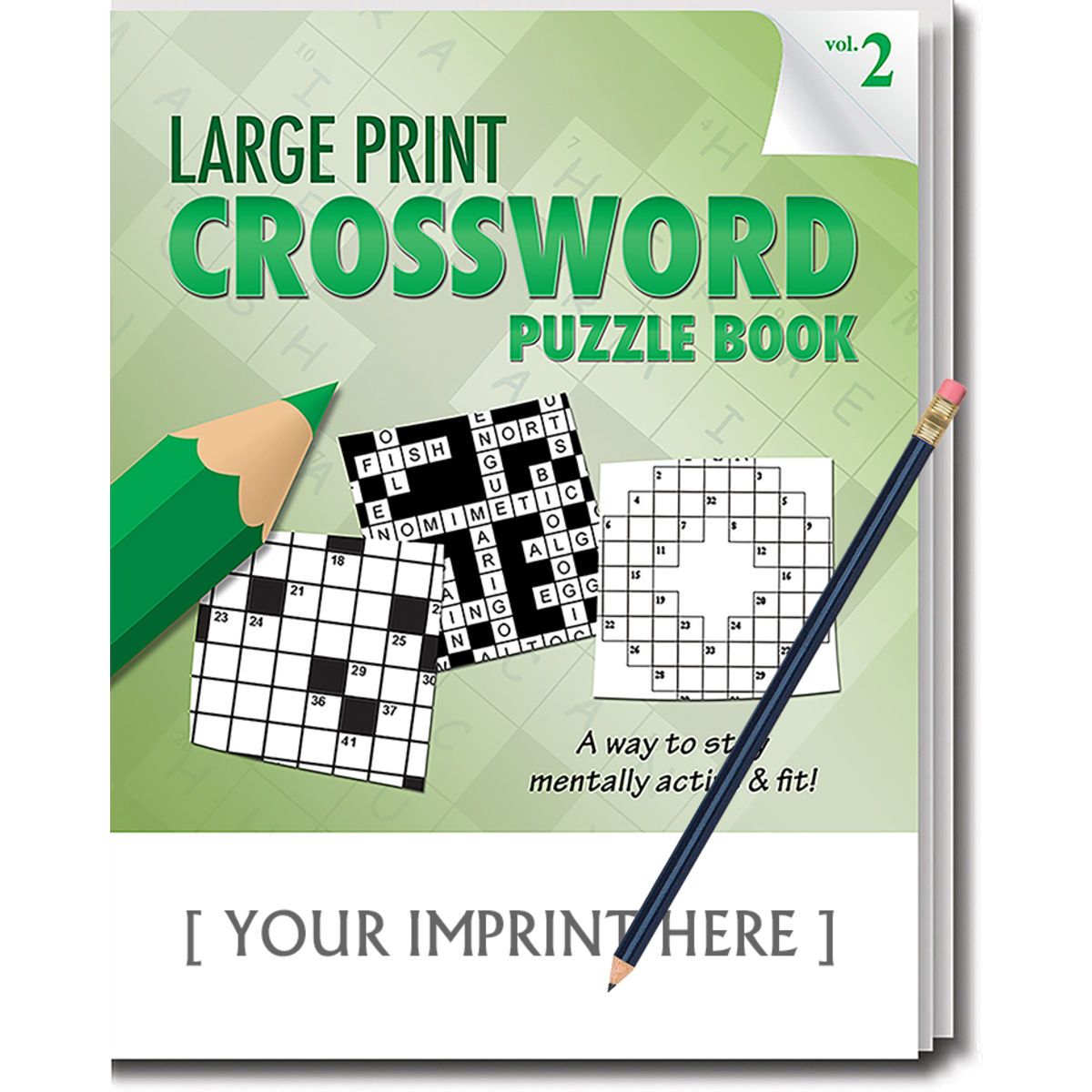 Puzzle pack - large print crossword puzzle book - volume 2 with pencil ...