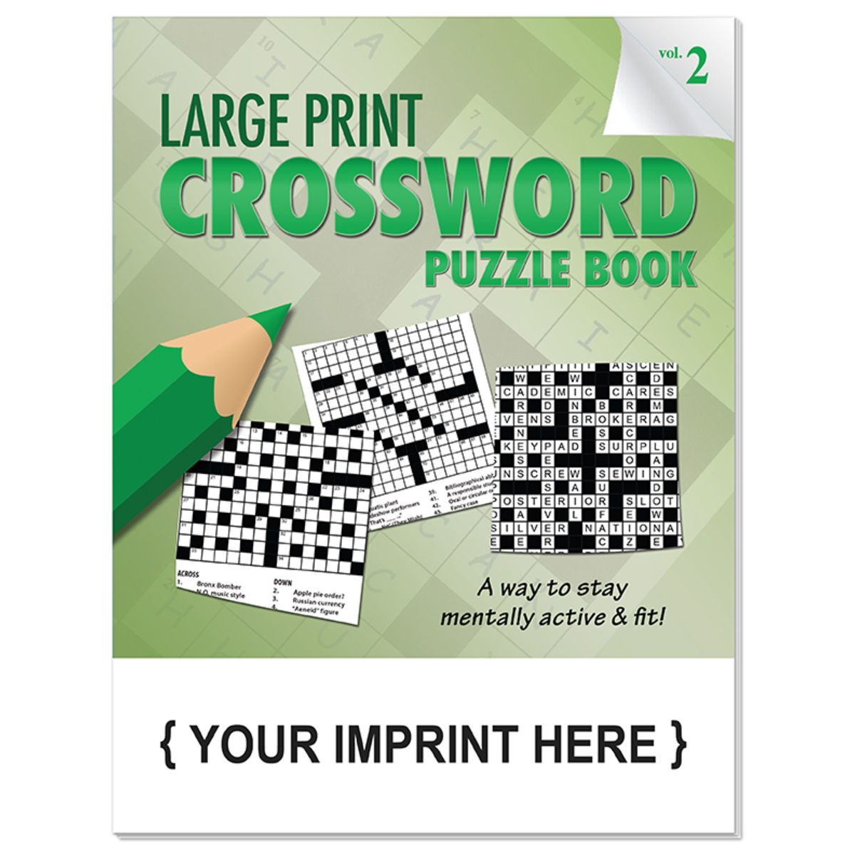 Puzzle book - large print crossword puzzle book - volume 2 | Coggins Promo