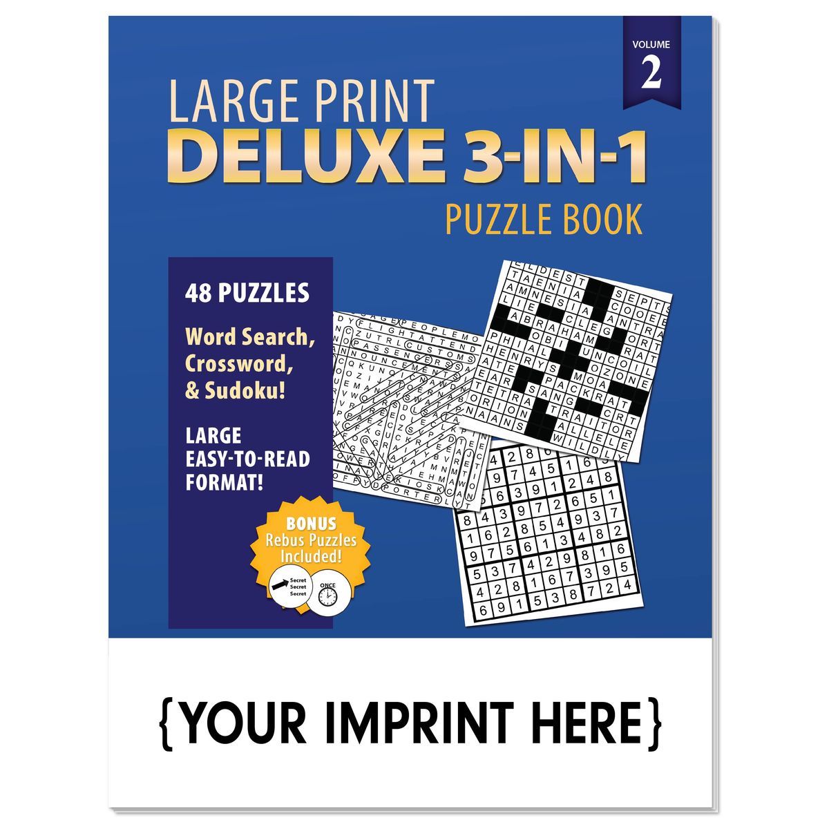 Puzzle book - deluxe large print 3-in-1 puzzle book volume 2 | Order Swag