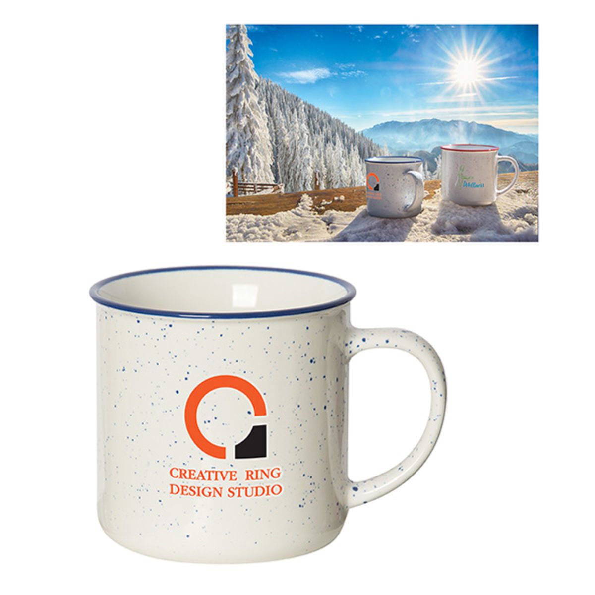Beach house 350 ml. (12 fl. oz.) speckled mug | Corporate Specialties