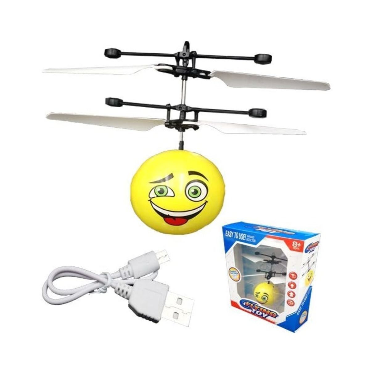 Promotional Helicopter toys - silly face emoji charger included ...
