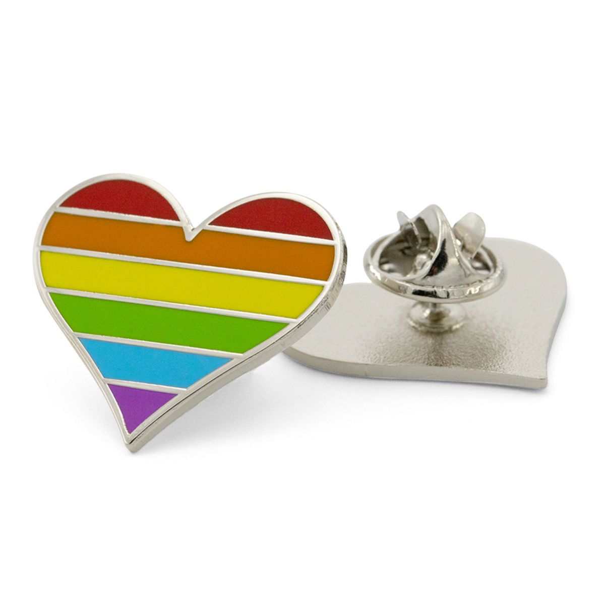 Rainbow heart pride lapel pin | Order Swag