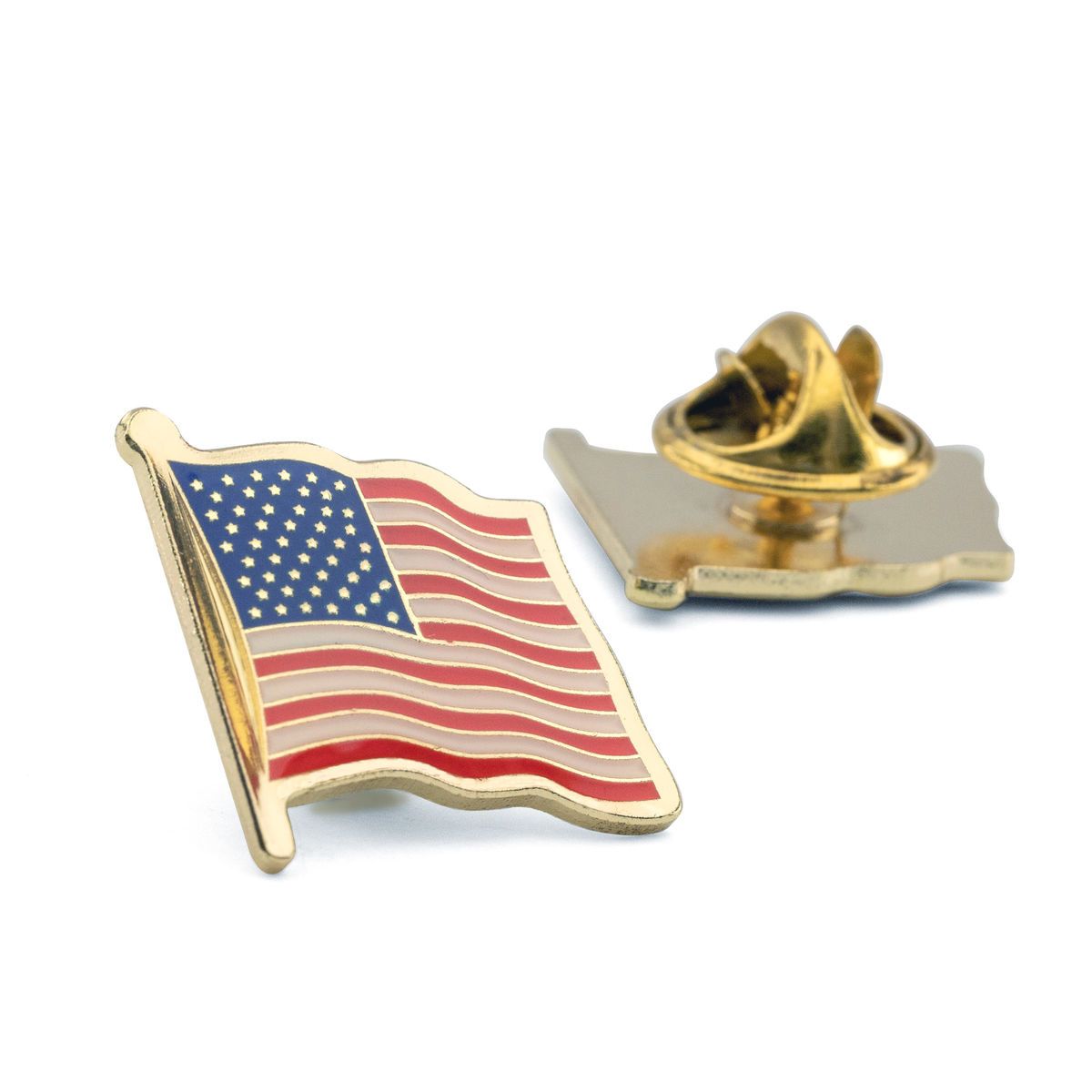 Custom Etched american flag lapel pins personalized with your custom ...