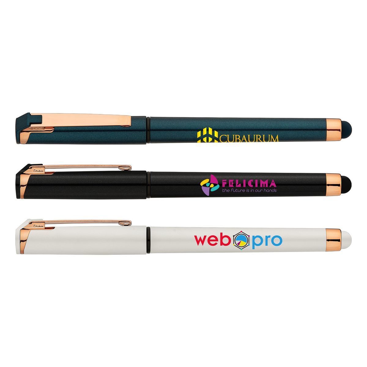 Custom Islander pearl rose gold stylus gel pen Brand Merch| BrandExtenders