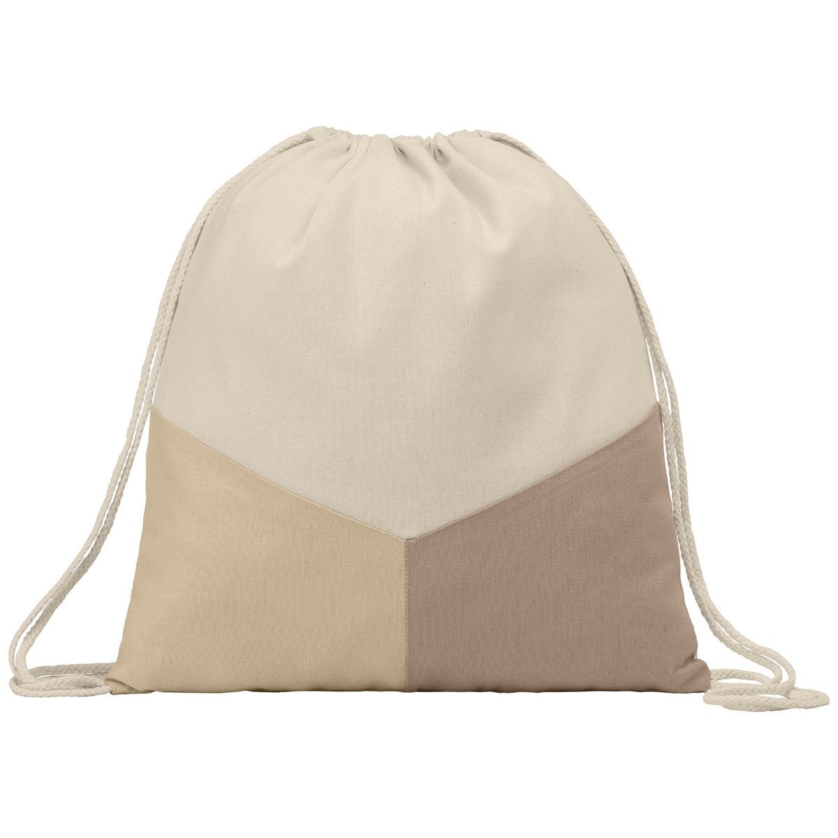 Triad - multicolor recycled cotton drawstring bag | Inkmule