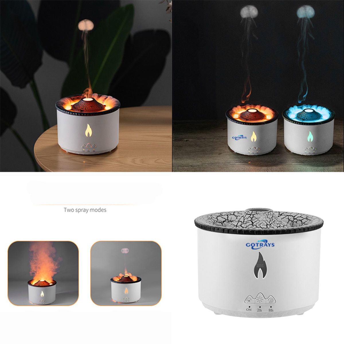 Jellyfish Essential Oil Diffuser with Flame Light Humidifier | Coggins ...