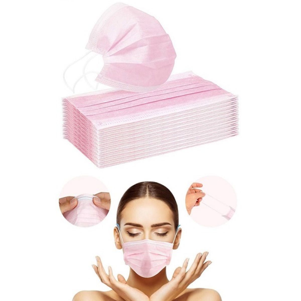 Pink 3 ply facemasks | Corporate Specialties