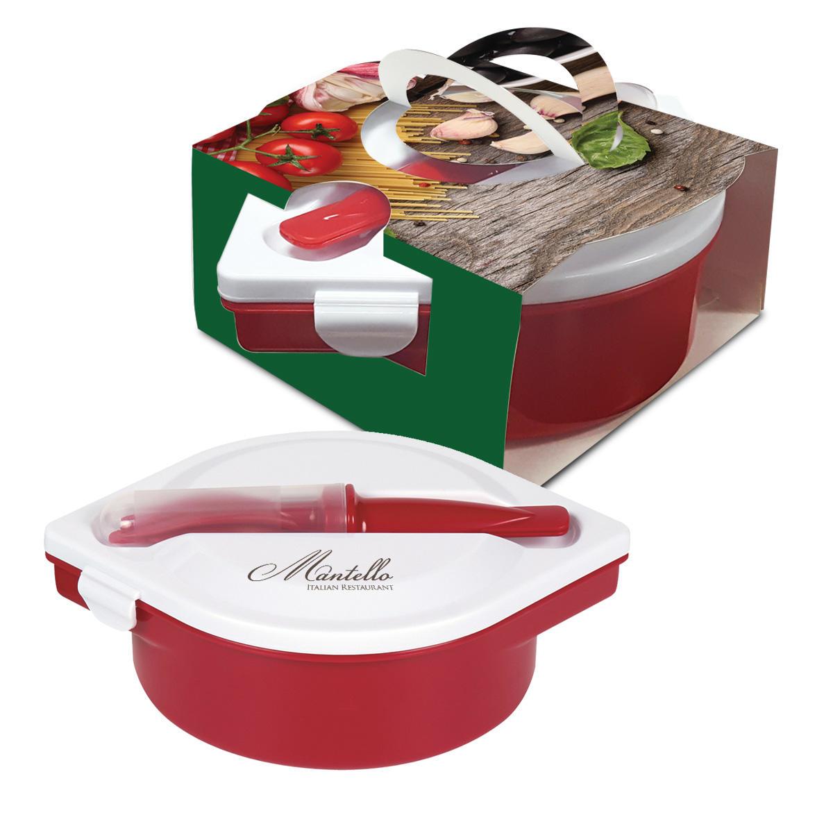 Multi compartment Food Container And Utensils With Custom Handle Box