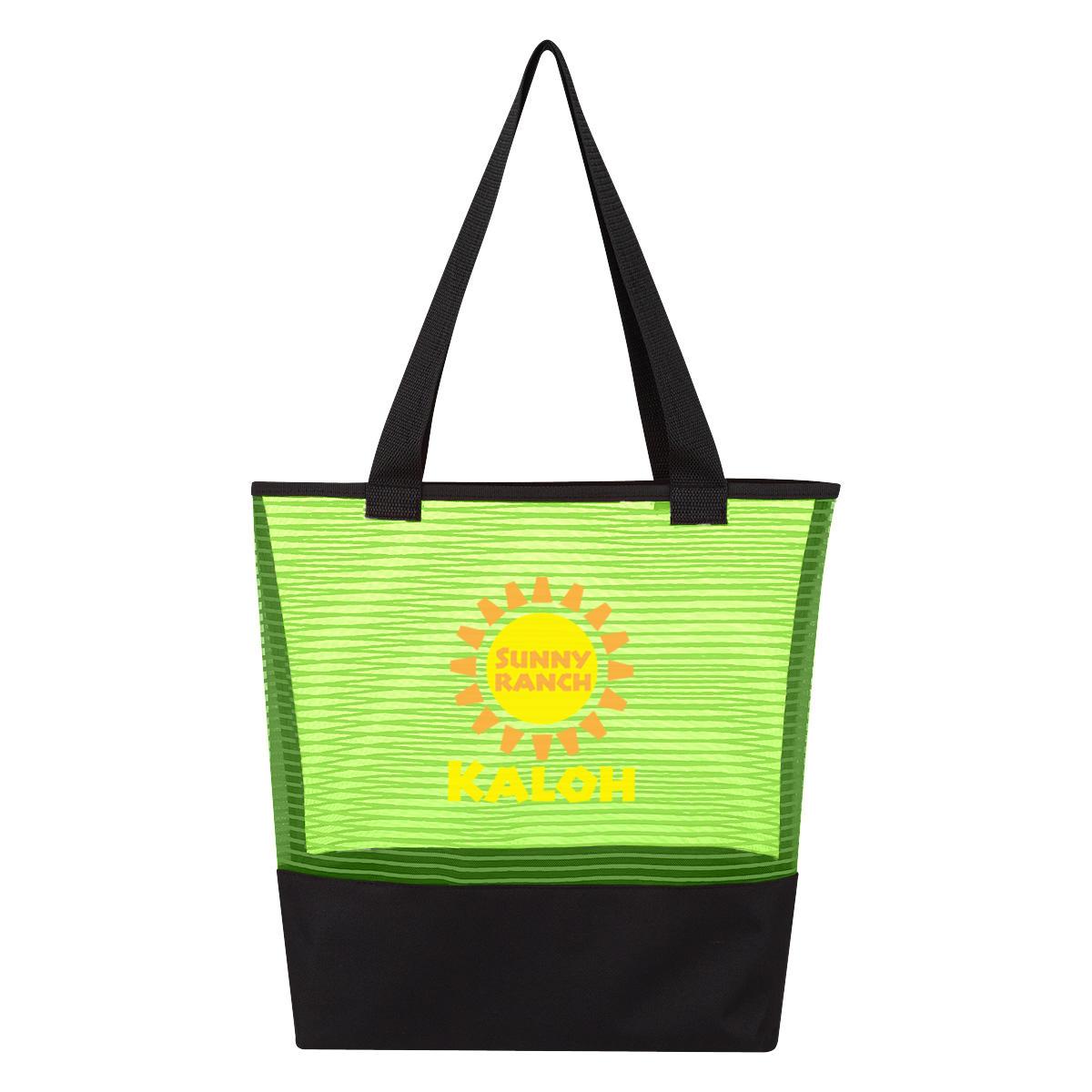 Sheer mesh pinstripe tote bag | Corporate Specialties
