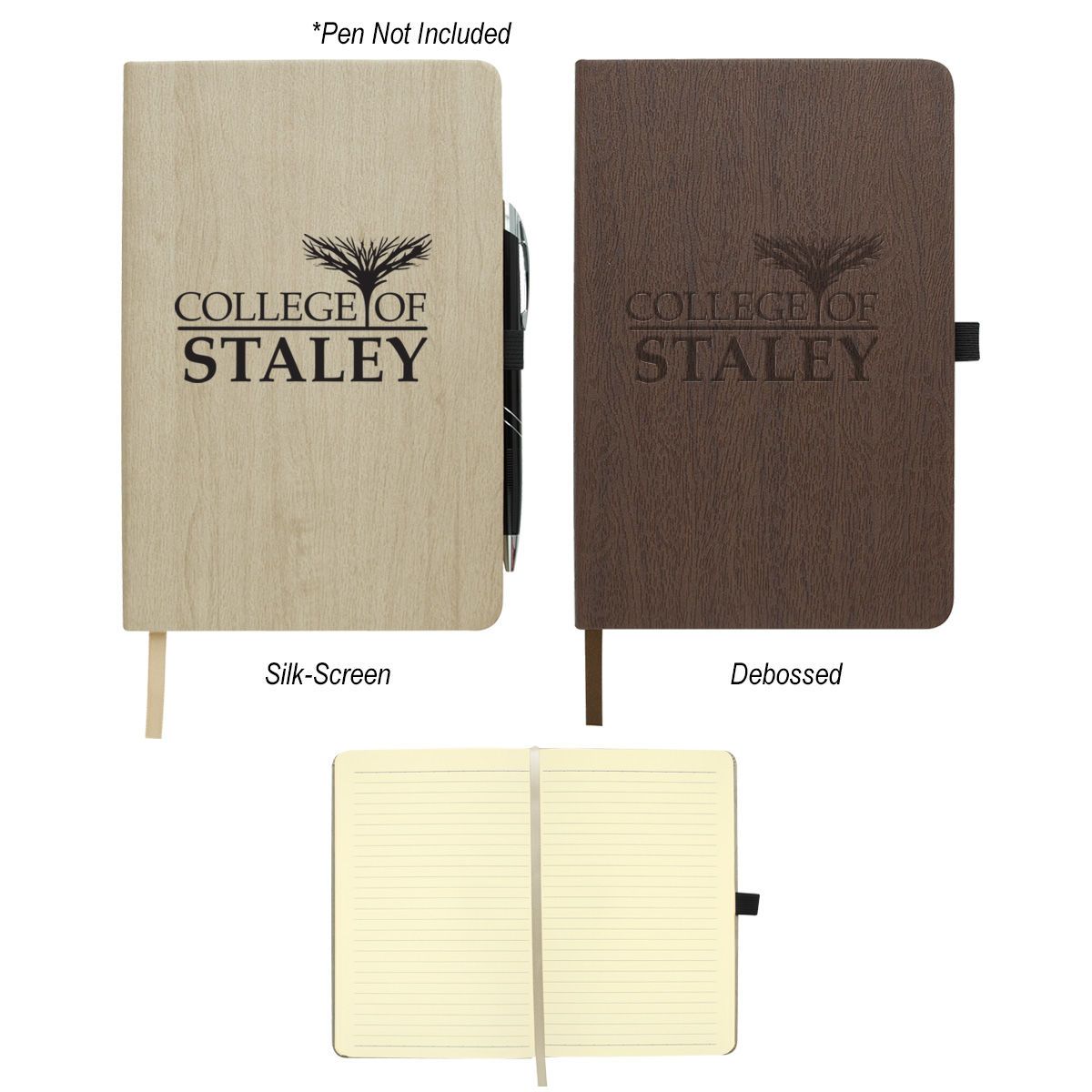 5 x 8 woodgrain look notebook | Corporate Specialties