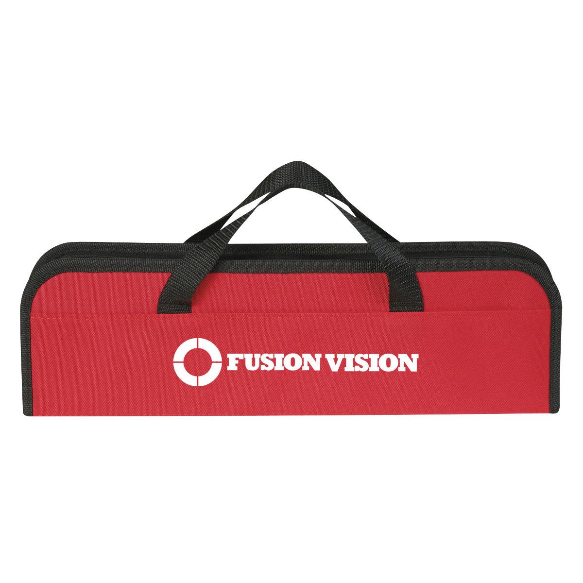 Promotional 3-piece bbq set in case Personalized With Your Custom Logo