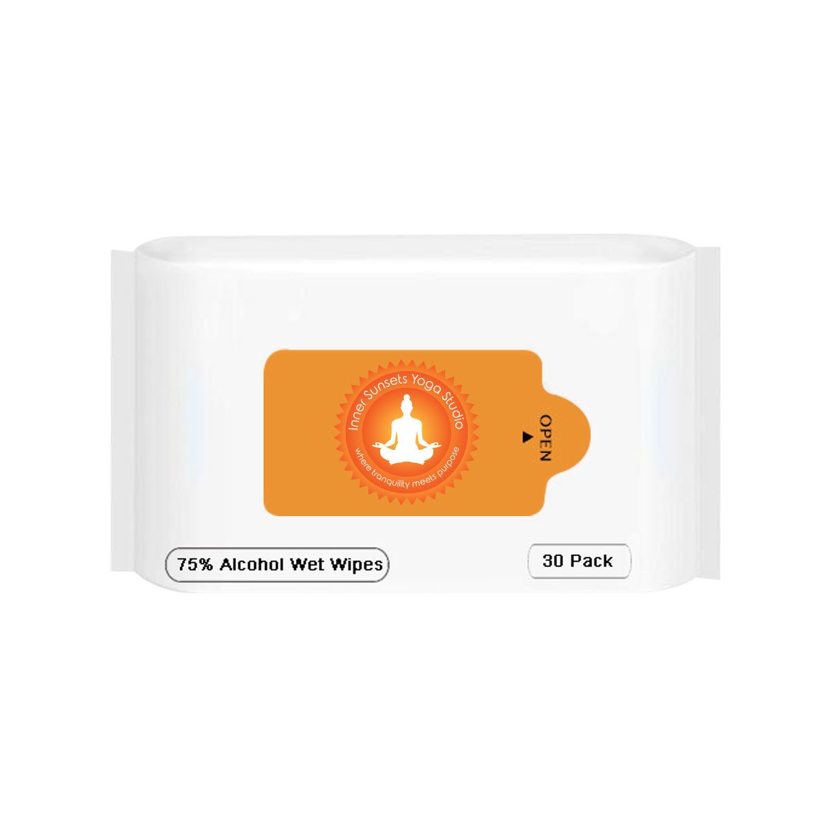 Custom 30 ct. alcohol antibacterial wet wipe packet Brand Merch ...