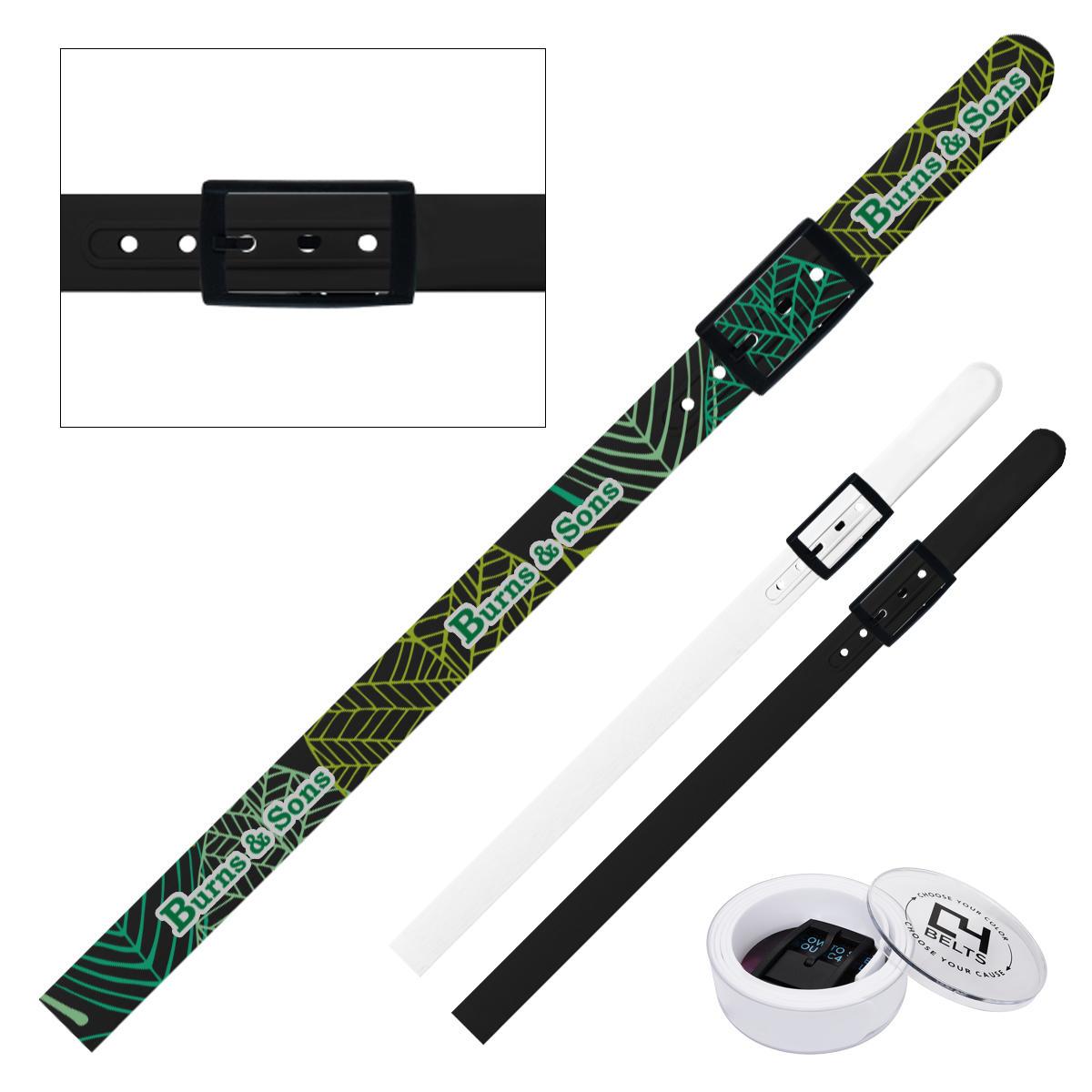 Promotional Cut to size classic belt with black buckle Personalized ...