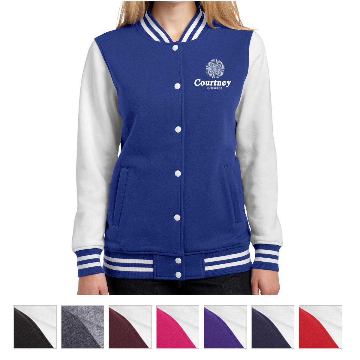 Promotional Sport-tek® ladies' fleece letterman jacket Personalized ...