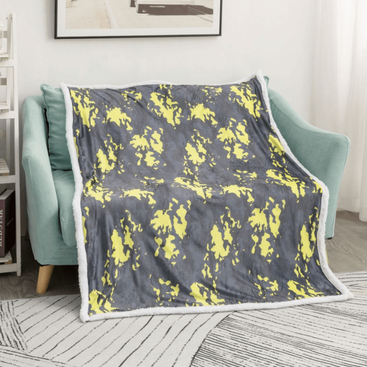 40 X 50 Luxury Sherpa Crystal Velvet Travel Throw Sublimation Blanket