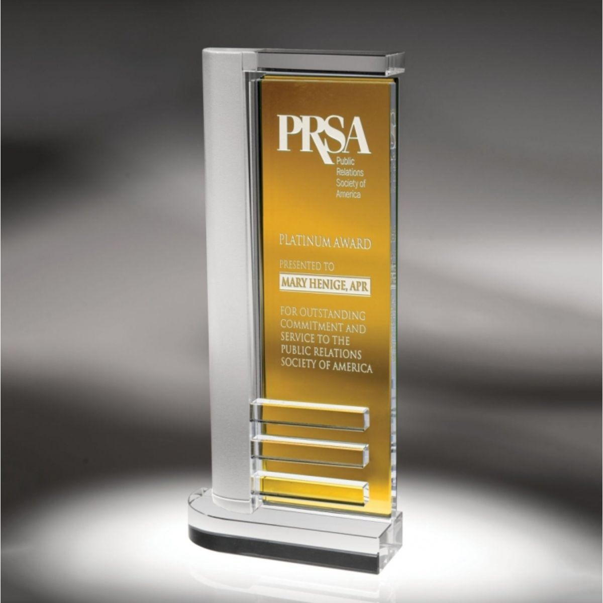 Promotional Synthesis optic crystal award - amber Personalized With ...