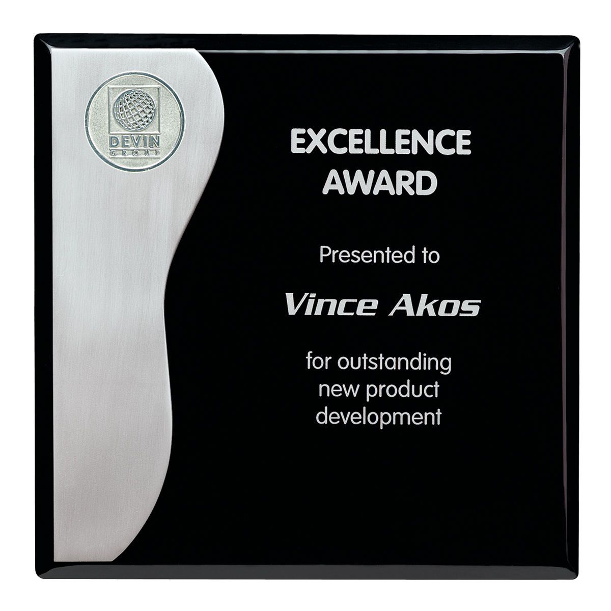 Promotional Black with aluminum plaque - 8 x 8 Personalized With Your ...