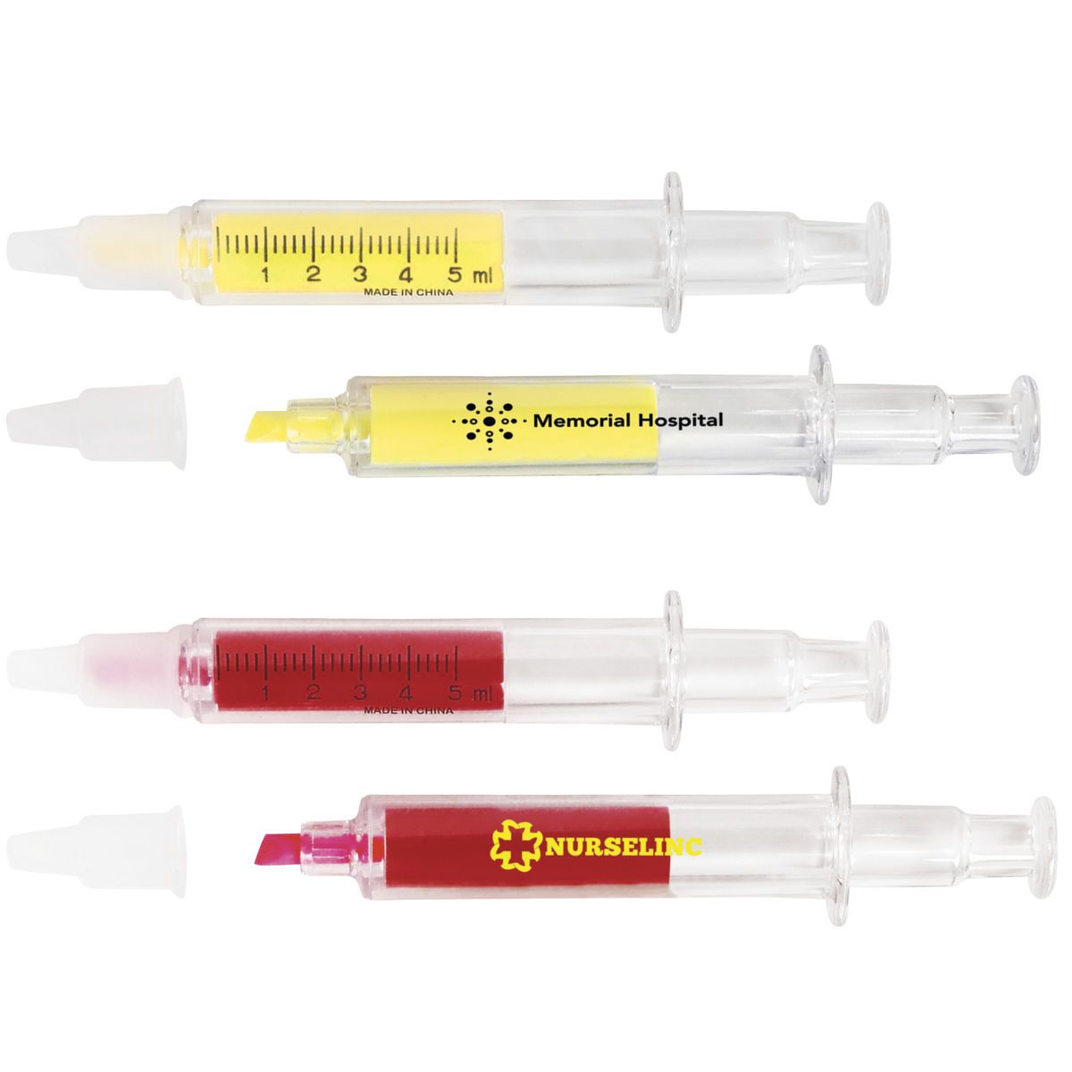 Promotional Syringe highlighter Personalized With Your Custom Logo