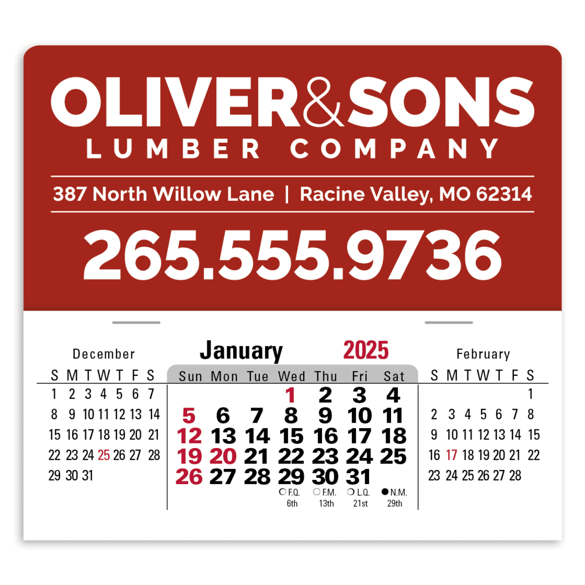 Press-N-Stick XL Header with 3-Month Horizontal Calendar | Corporate ...