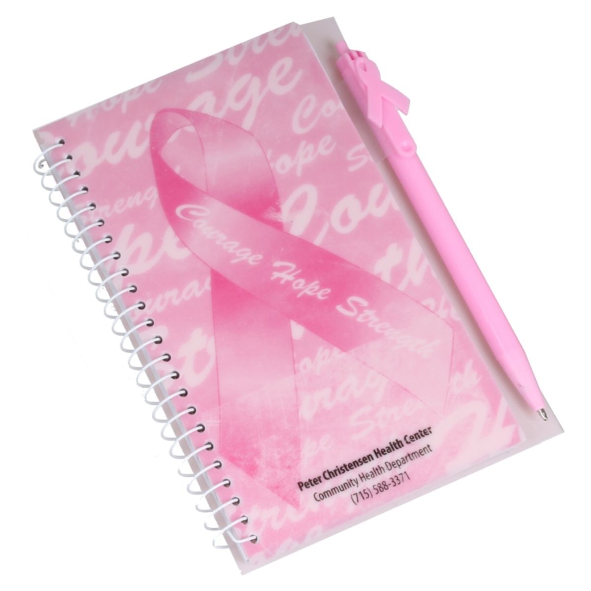 Promotional Pink ribbon notebook Personalized With Your Custom Logo