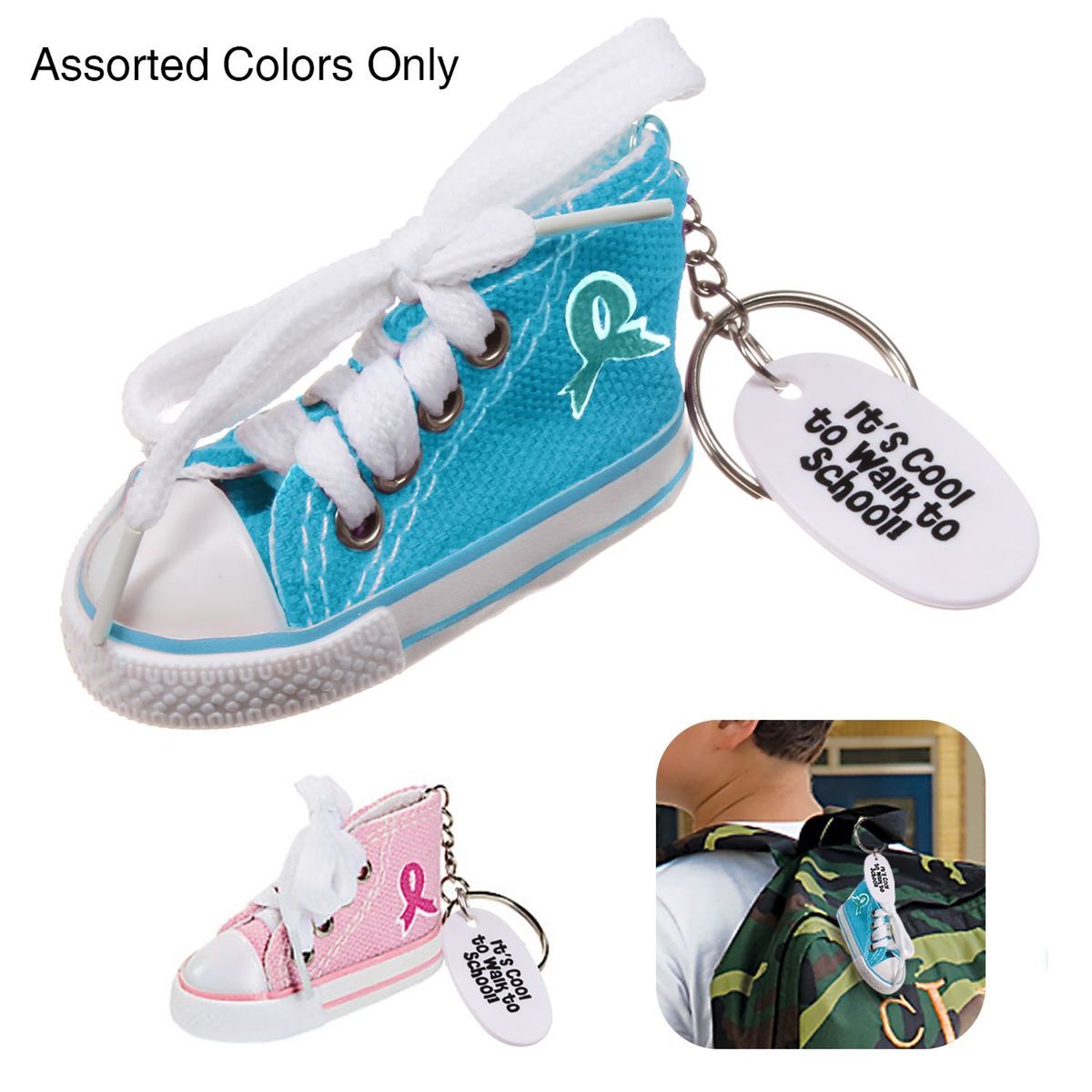 Promotional Ribbon sneaker k/c Personalized With Your Custom Logo