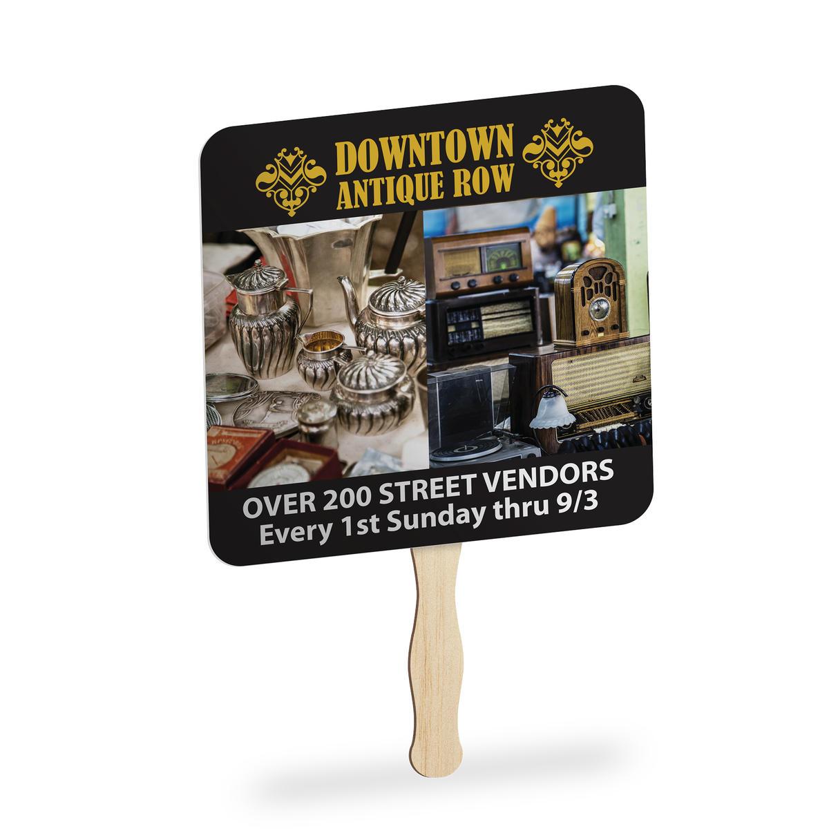 Papersplash 8 x 8 square hand fan | Corporate Specialties