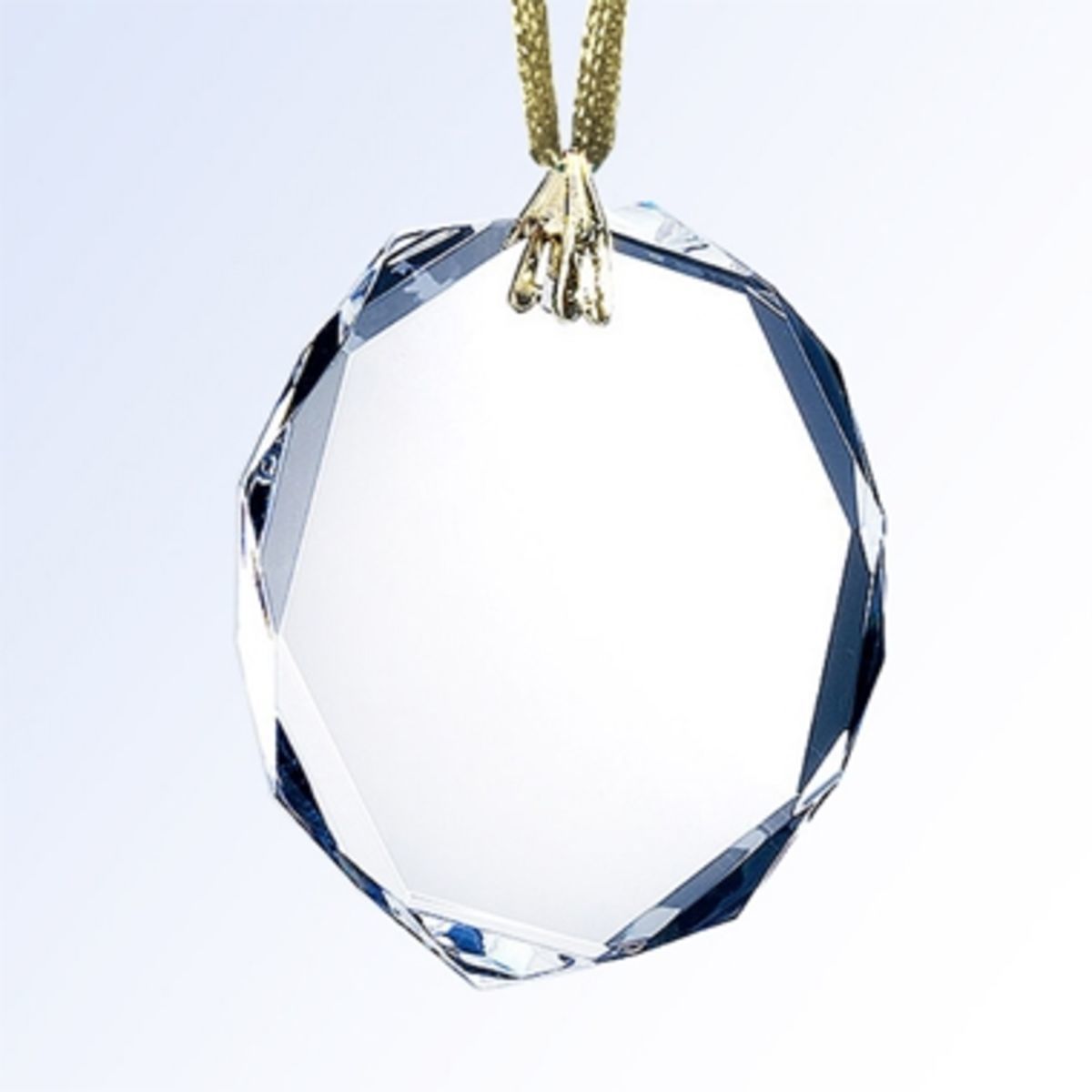Fancy gem-cut optical crystal ornament - octagon | Corporate Specialties